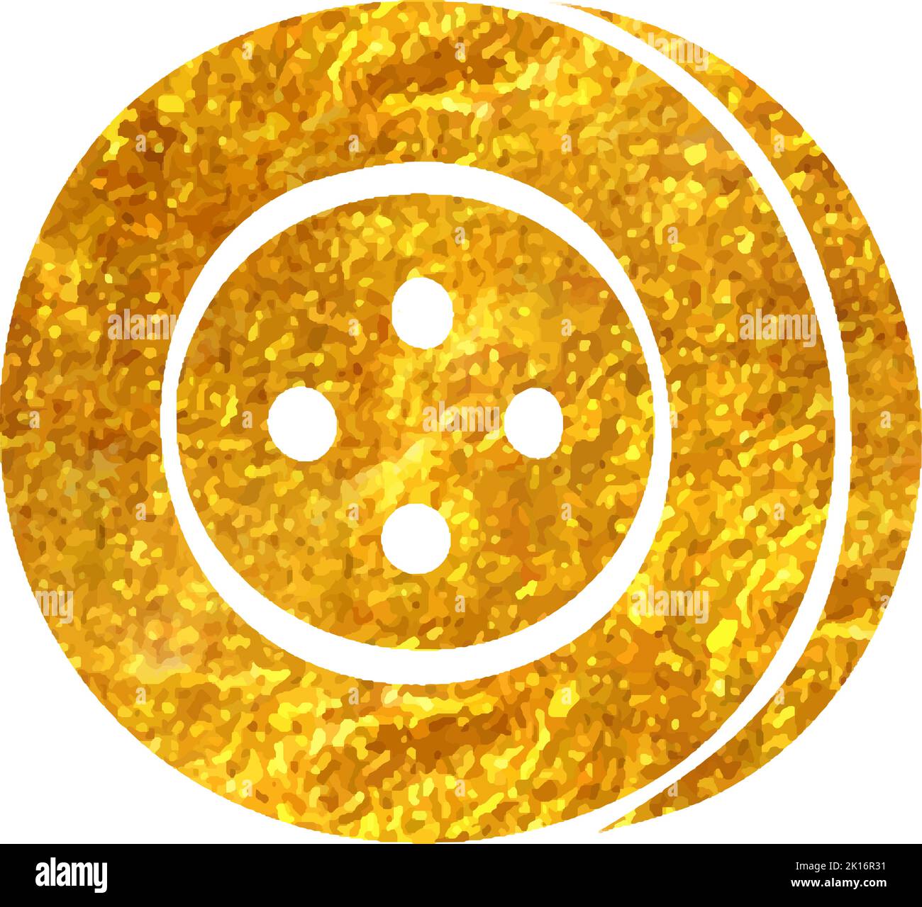 Hand drawn Button icon in gold foil texture vector illustration Stock ...