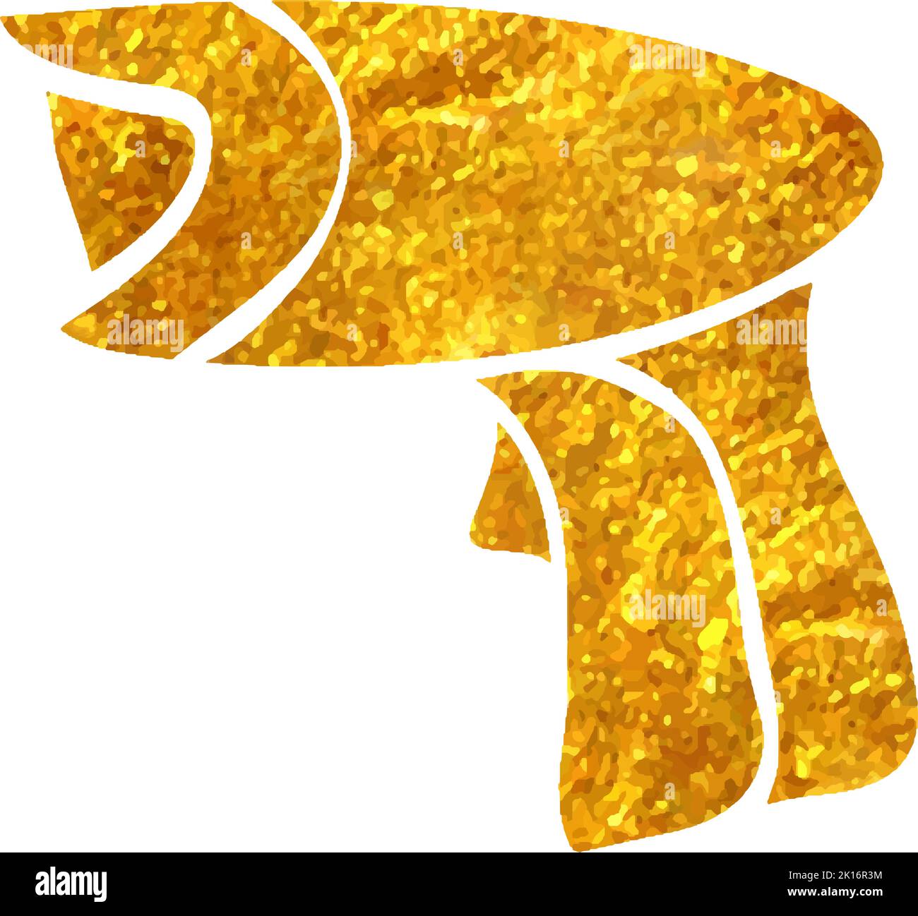 Hand drawn Barcode reader icon in gold foil texture vector illustration ...