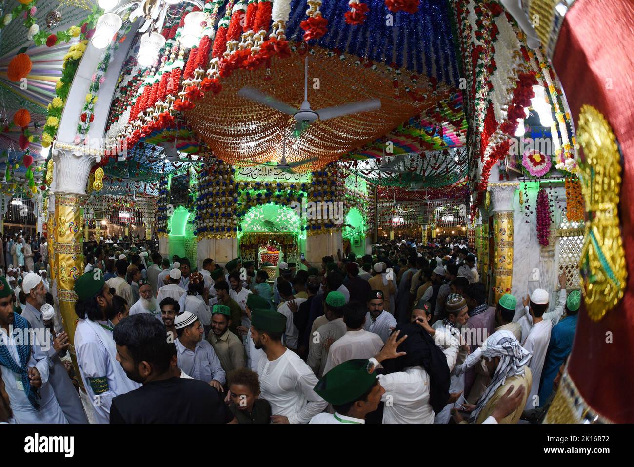 Lahore, Punjab, Pakistan. 15th Sep, 2022. Pakistani Muslim devotees ...