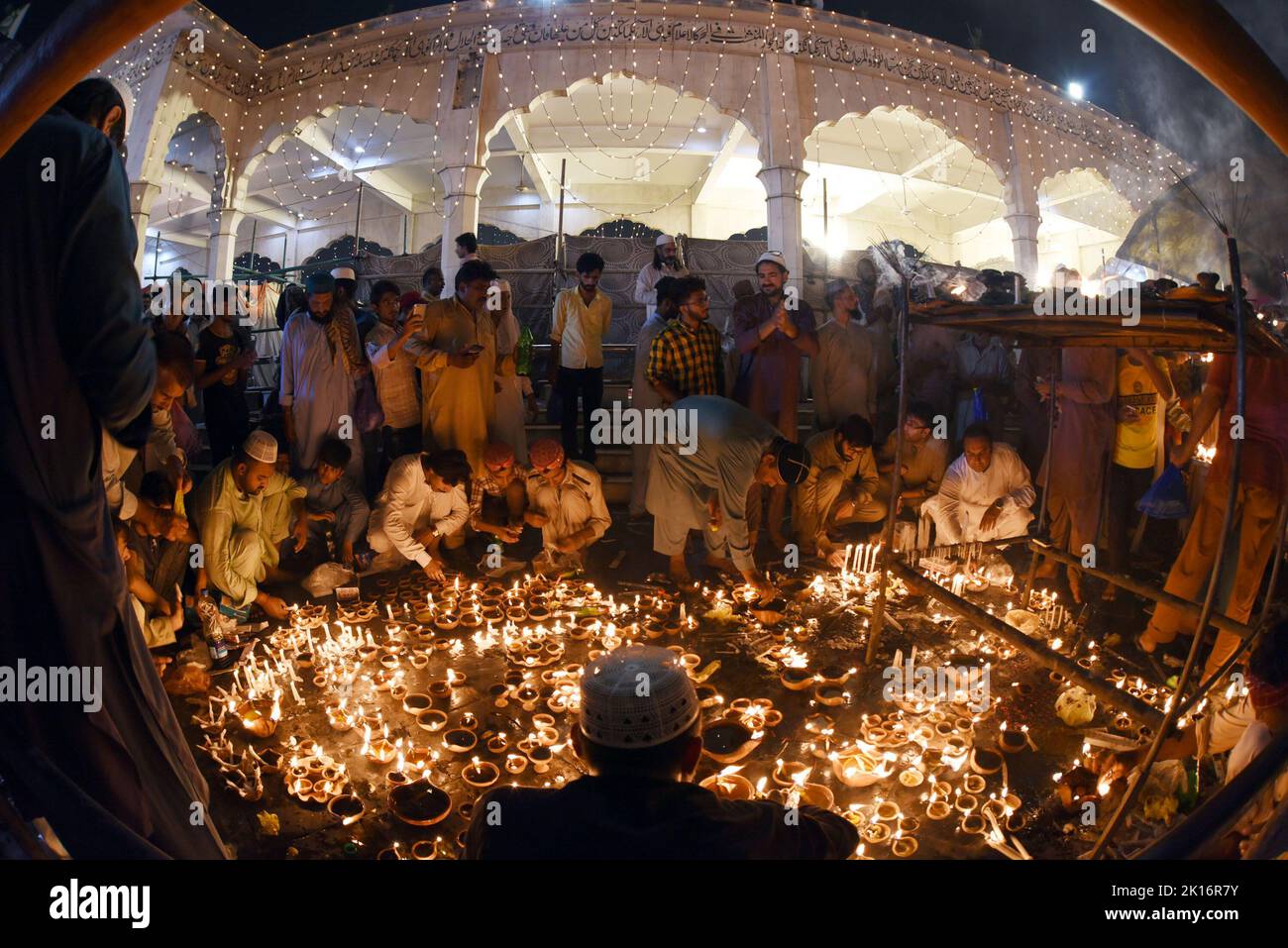 Lahore, Punjab, Pakistan. 15th Sep, 2022. Pakistani Muslim devotees ...