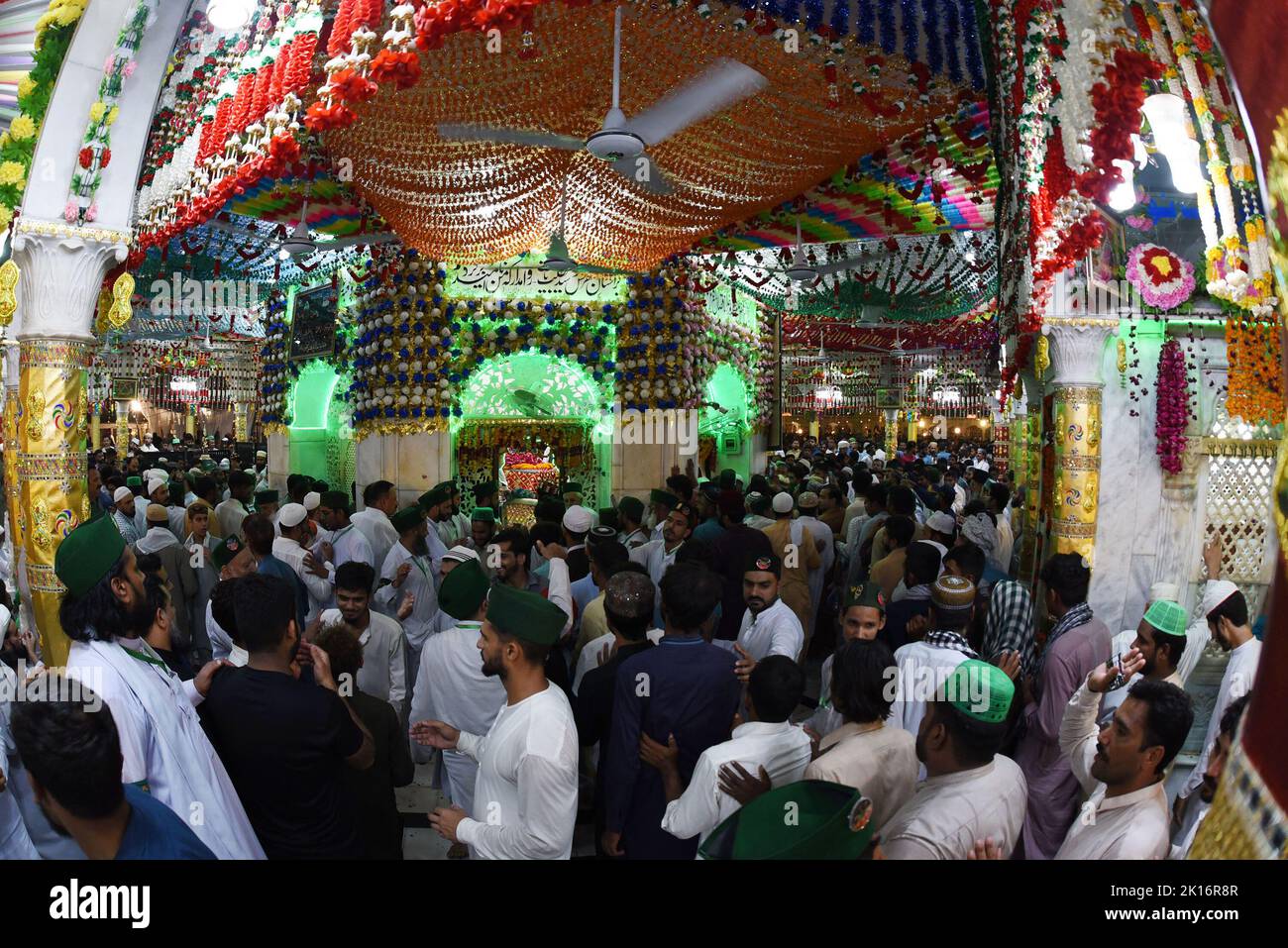 Lahore, Punjab, Pakistan. 15th Sep, 2022. Pakistani Muslim devotees ...