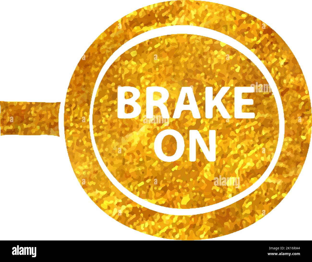 Hand drawn Race brake sign icon in gold foil texture vector ...