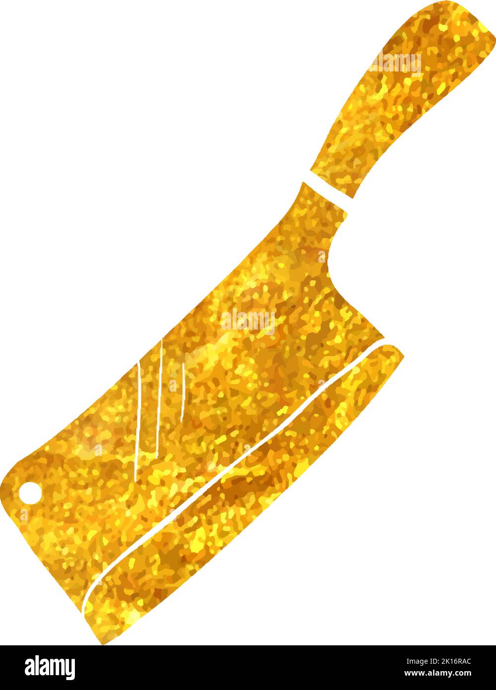 Hand drawn Butcher knife icon in gold foil texture vector illustration Stock Vector Image & Art ...