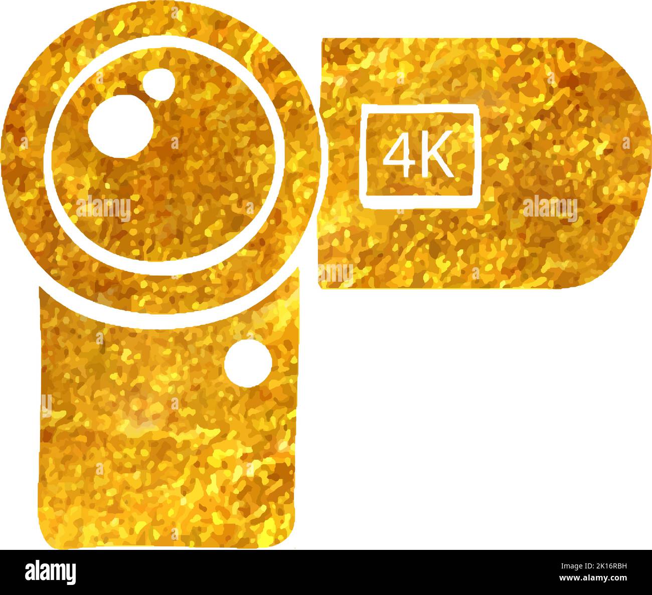 Hand drawn Camcorder icon in gold foil texture vector illustration Stock Vector Image & Art - Alamy