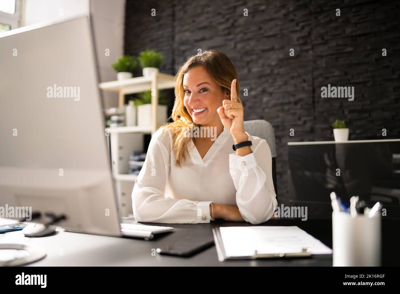 Creative Woman At Work. Business Hack Or Innovation Stock Photo - Alamy