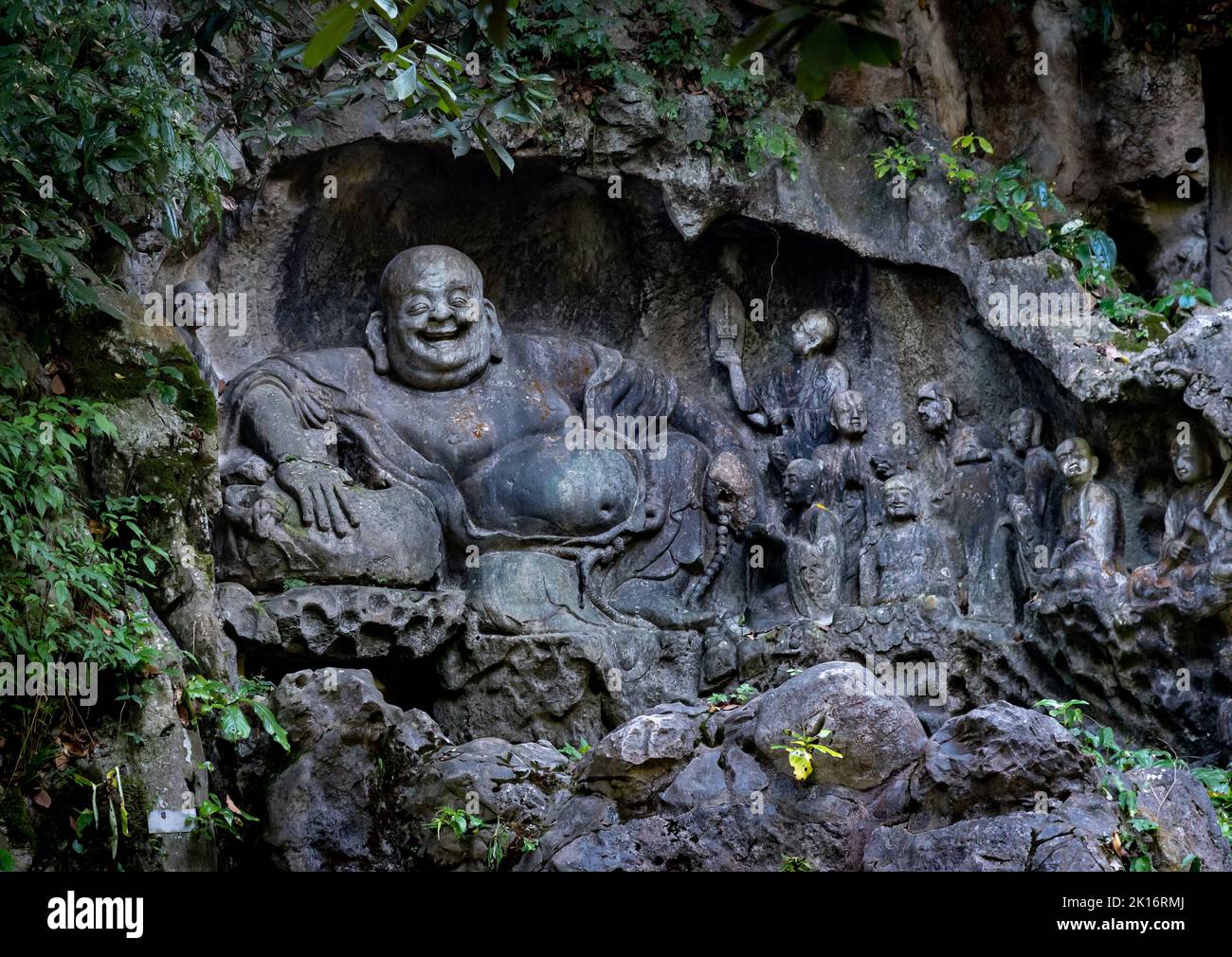 Stone carvings in Piraebong, Hangzhou, China Stock Photo - Alamy