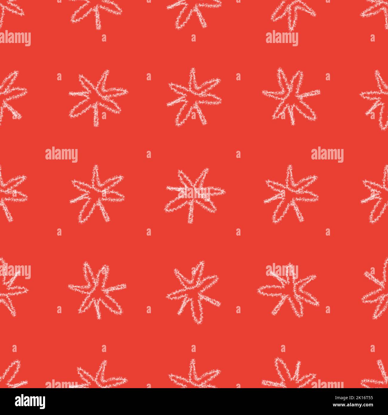 Hand Drawn Snowflakes Christmas Seamless Pattern. Subtle Flying Snow ...