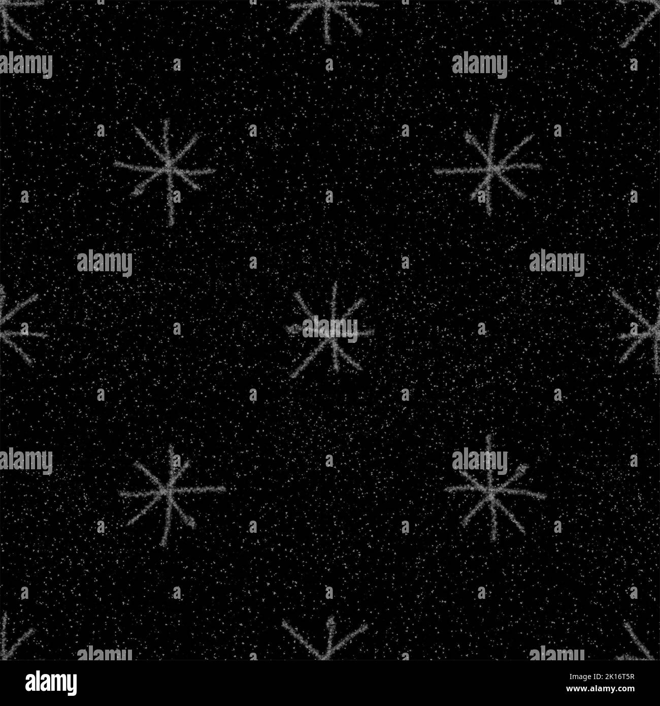 Hand Drawn Snowflakes Christmas Seamless Pattern. Subtle Flying Snow ...
