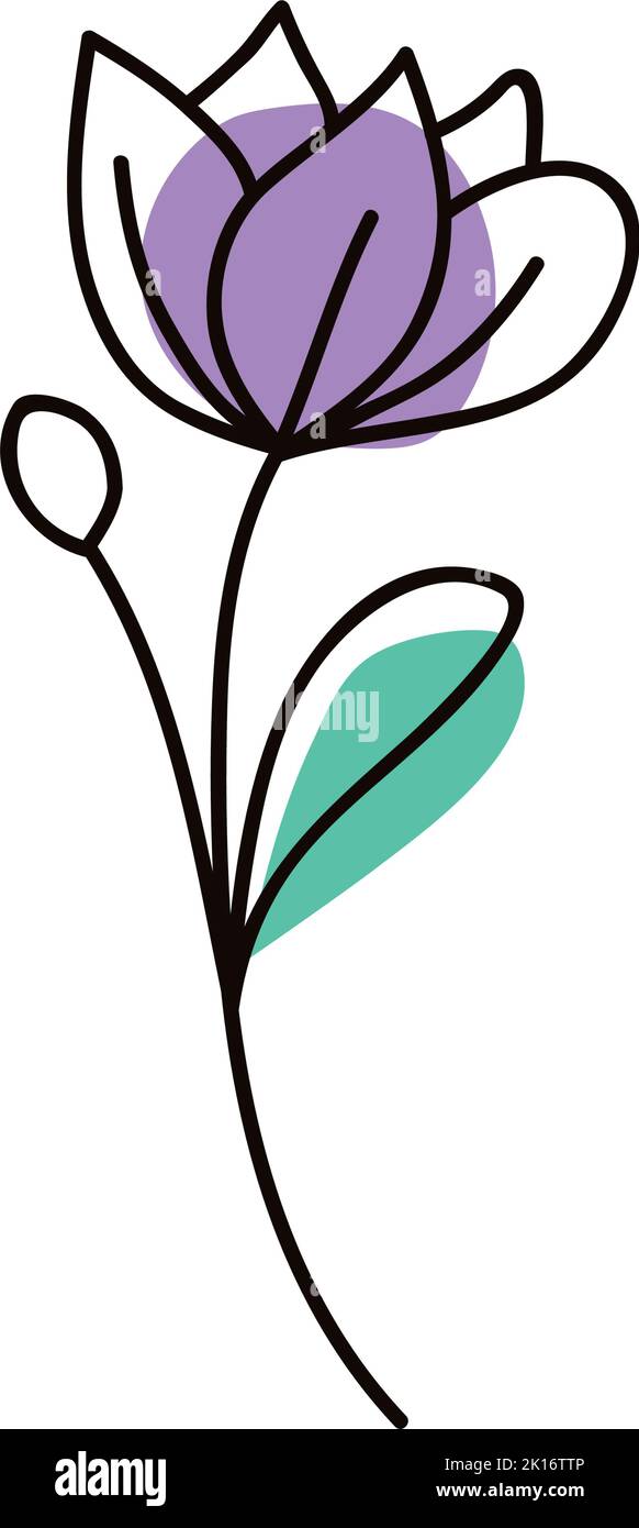 purple rose flower one line style Stock Vector Image & Art - Alamy