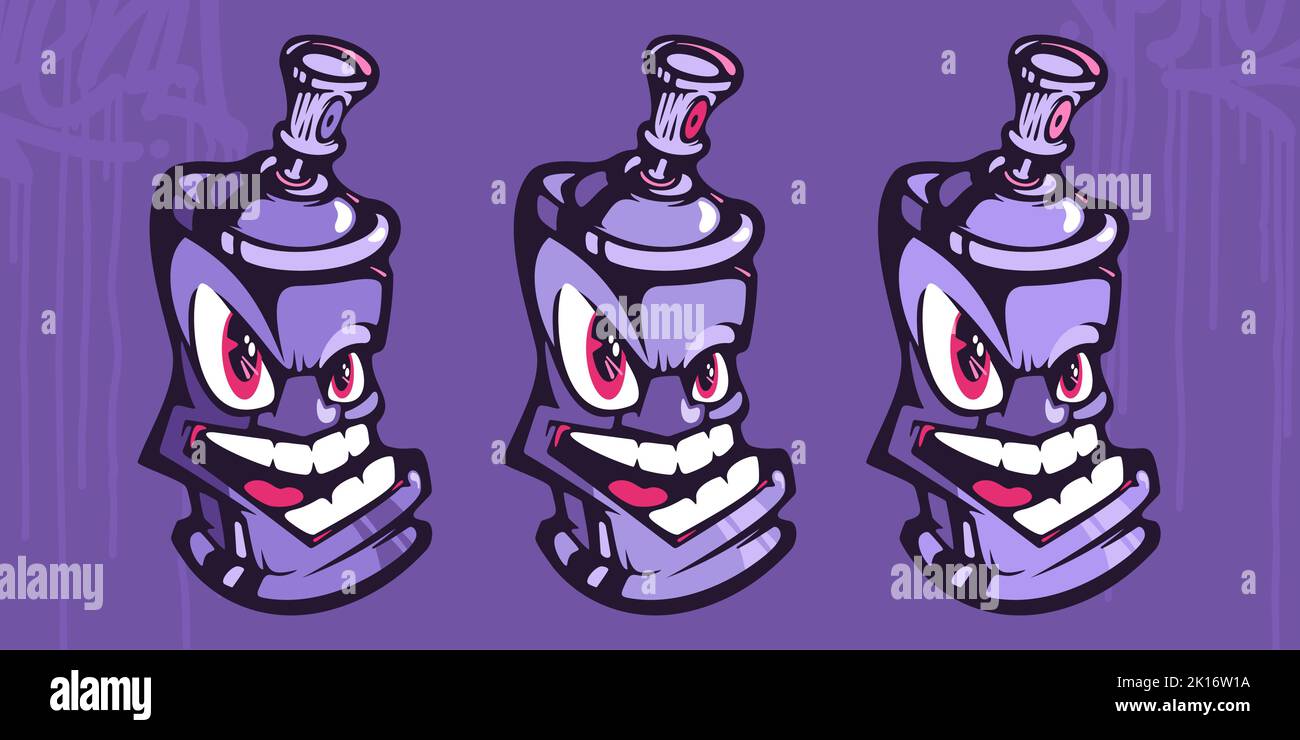 Abstract Hiphop Graffiti Style Spray Cans Vector Illustration Template ...