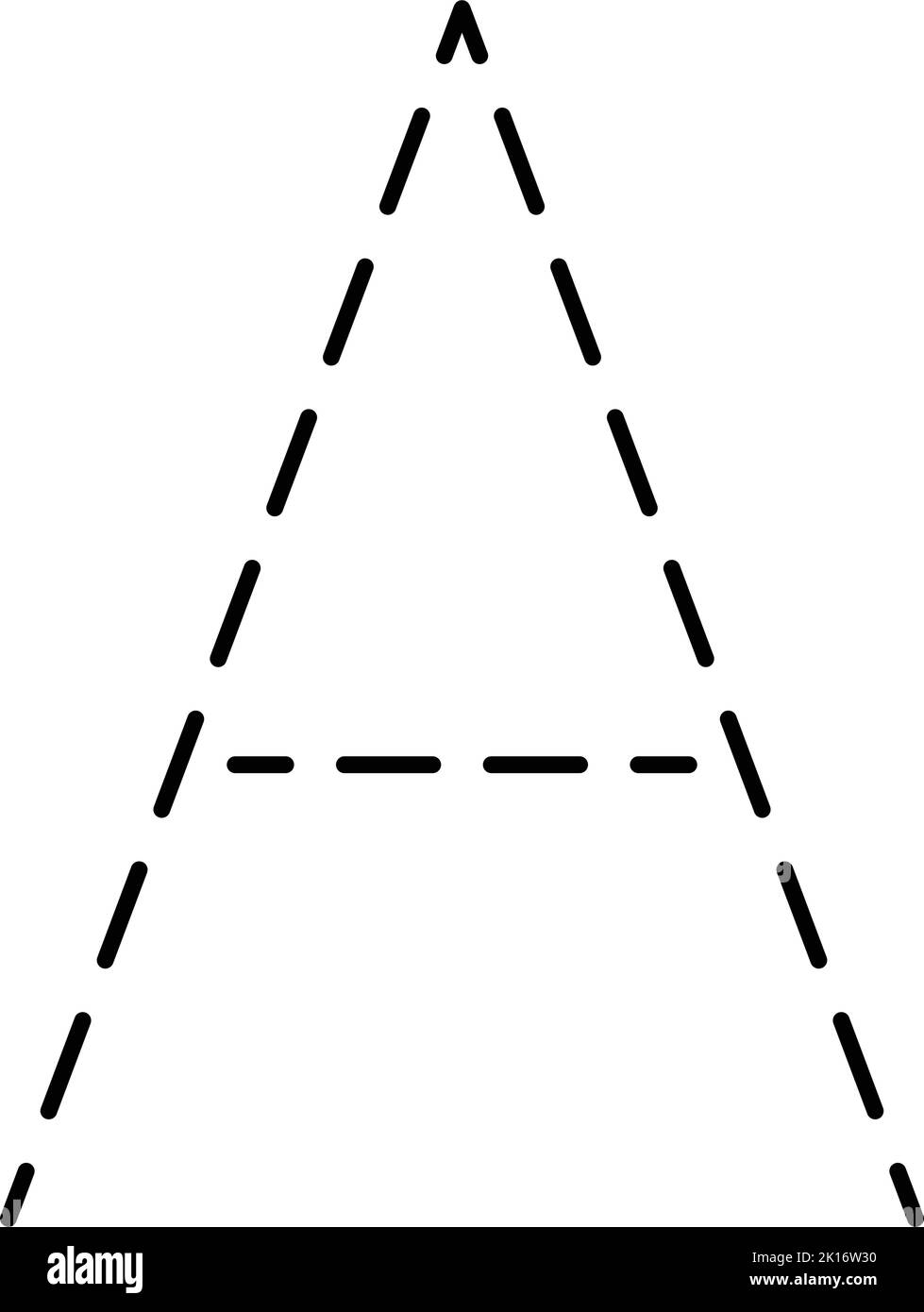 Tracing Alphabet letter A prewriting dotted line element for ...