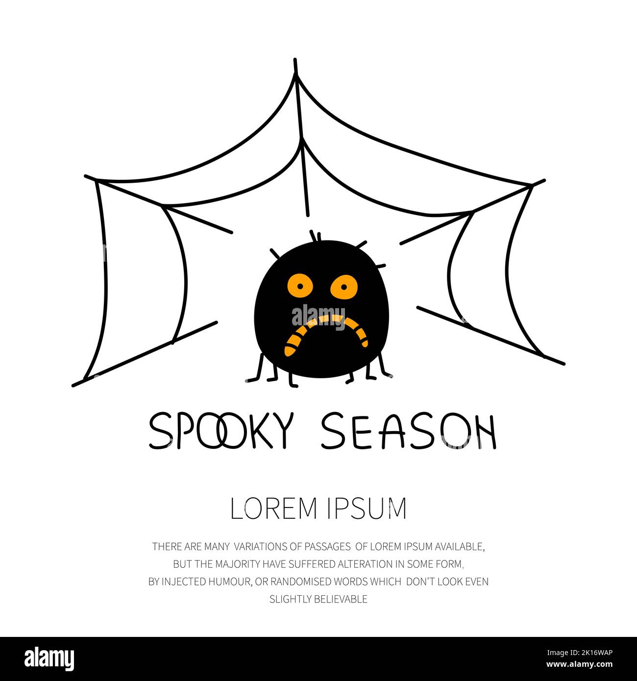 Halloween character spider with phrase SPOOKY SEASON. Vector ...