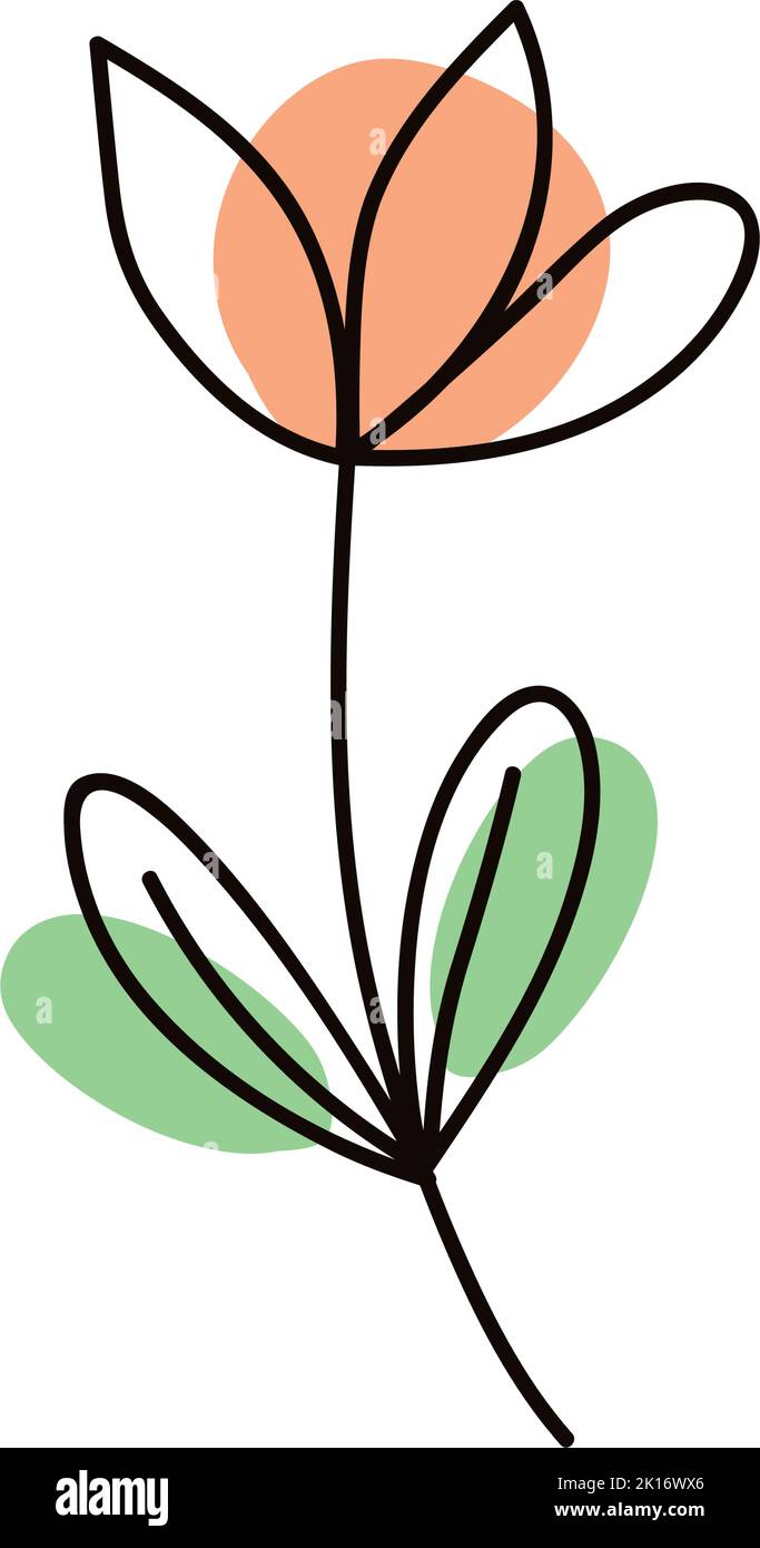 orange flower garden one line style Stock Vector Image & Art - Alamy