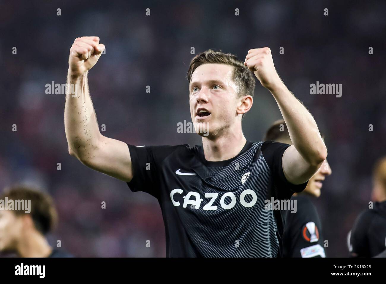 Piraeus, Greece. 15th Sep, 2022. Freiburg's Michael Gregoritsch reacts ...