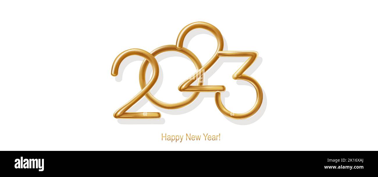 2023 Happy New Year hand lettering calligraphy. Vector holiday ...