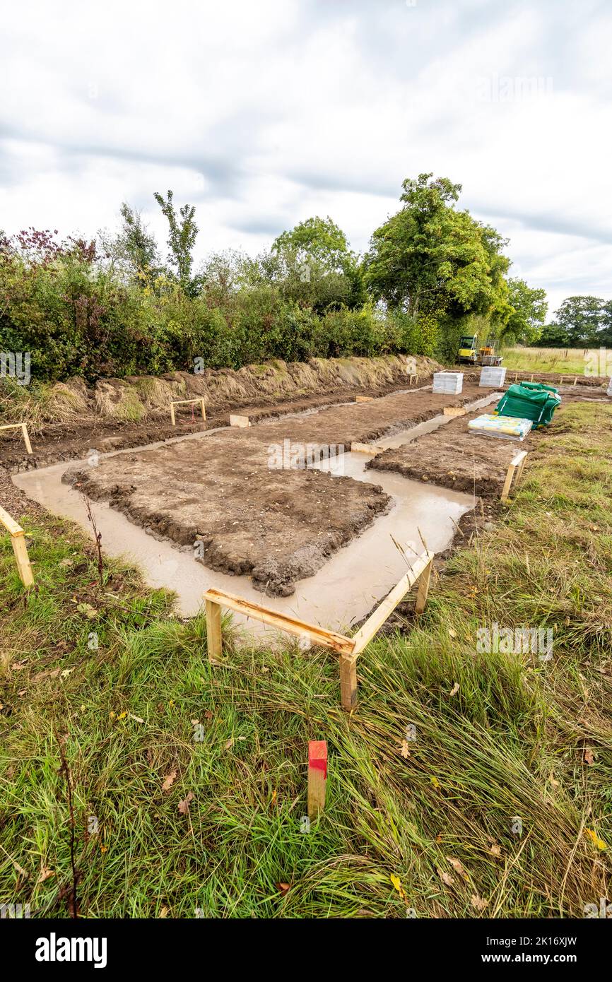 Rural construction. Building a stable base within grazing paddocks ...