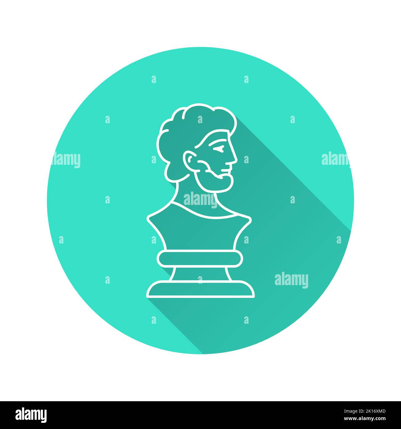 Sculpture icon. Simple illustration with long shadow for graphic and ...