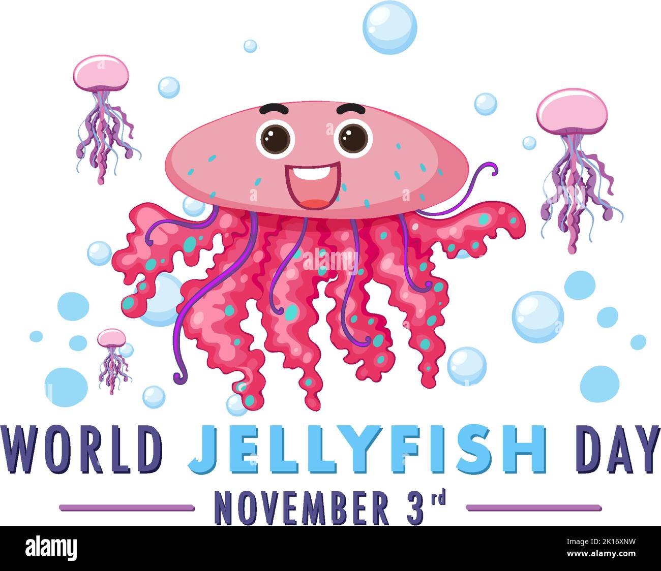 World Jellyfish Day Logo Design illustration Stock Vector Image & Art ...