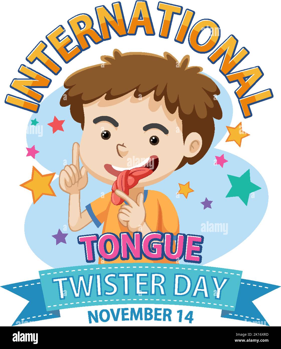 International Tongue Twister Day Banner Design illustration Stock ...
