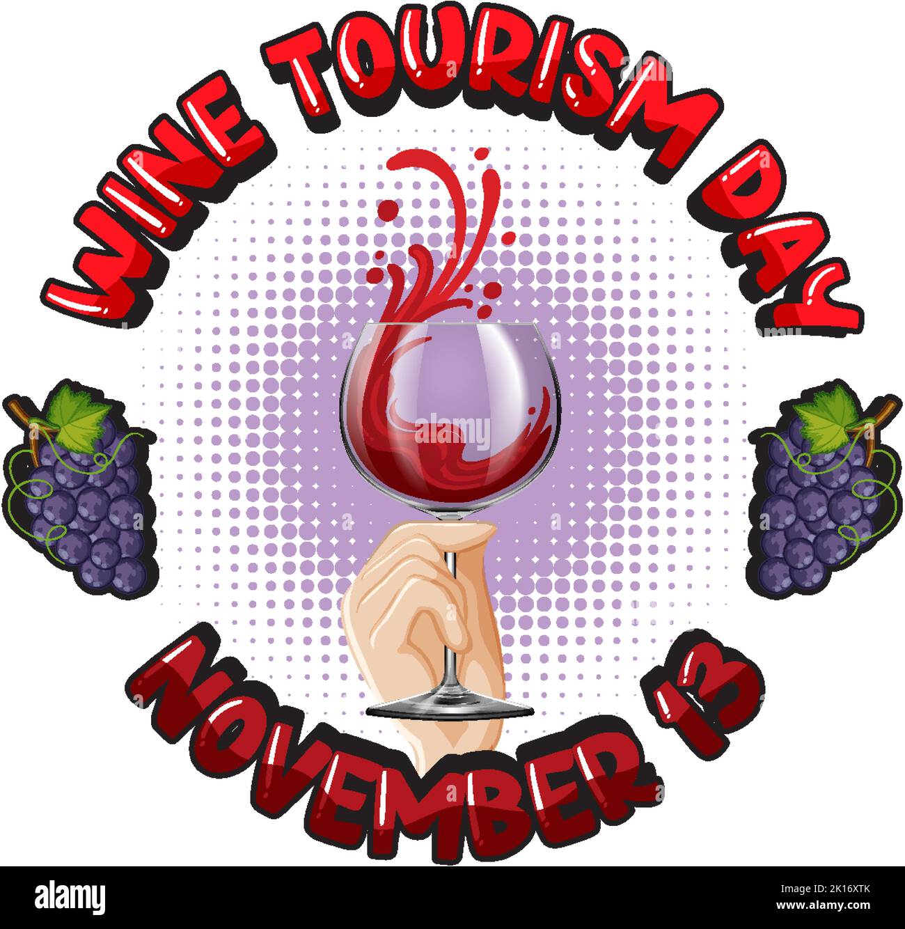 Wine Tourism Day Font Logo Design illustration Stock Vector Image & Art ...