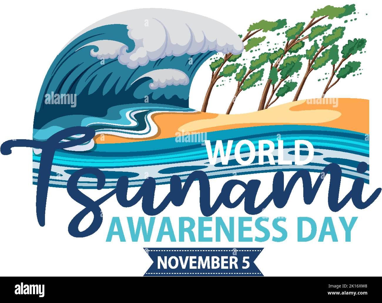 World Tsunami Awareness Day illustration Stock Vector Image & Art - Alamy