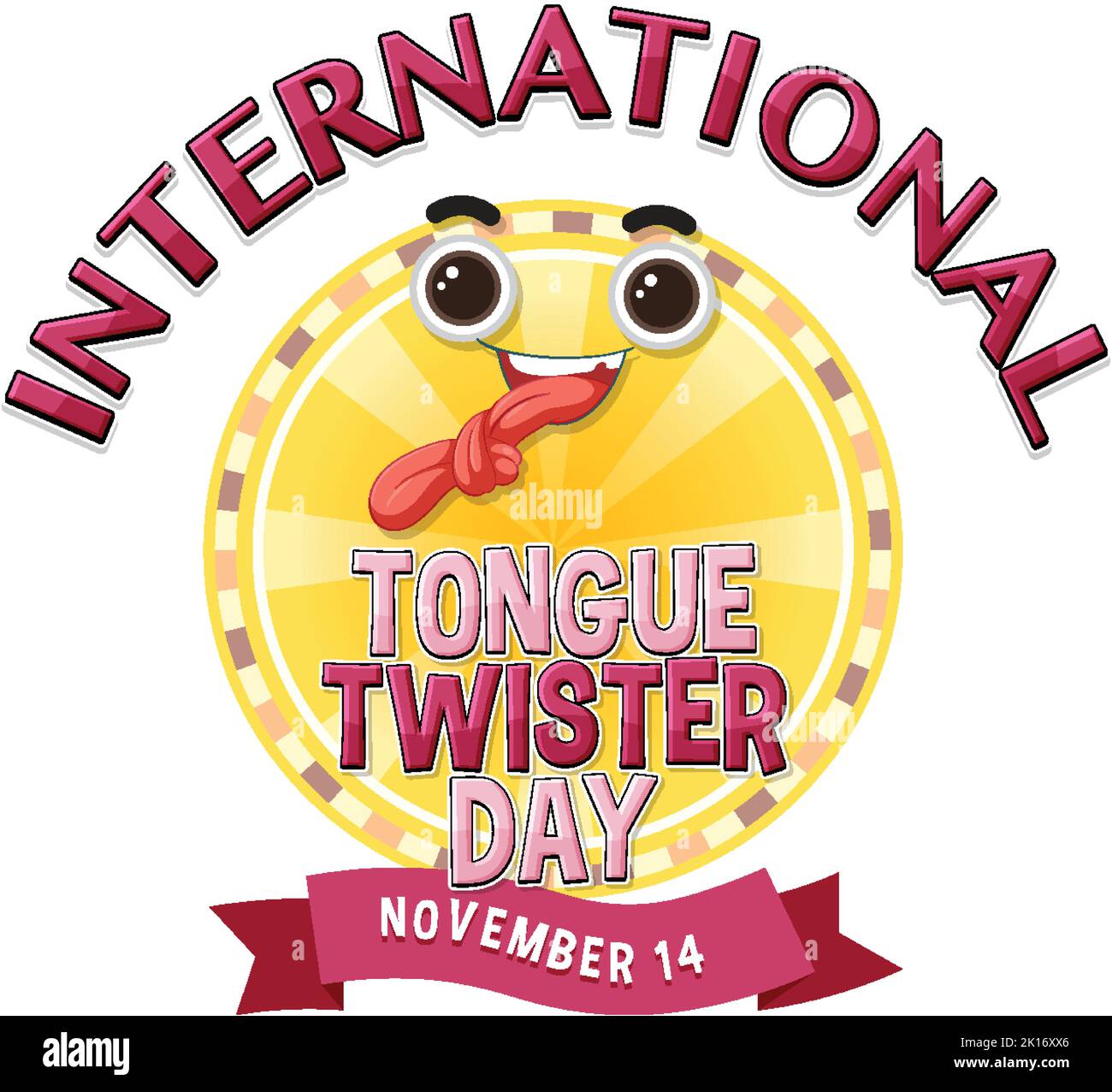 International tongue twister day logo design illustration Stock Vector ...