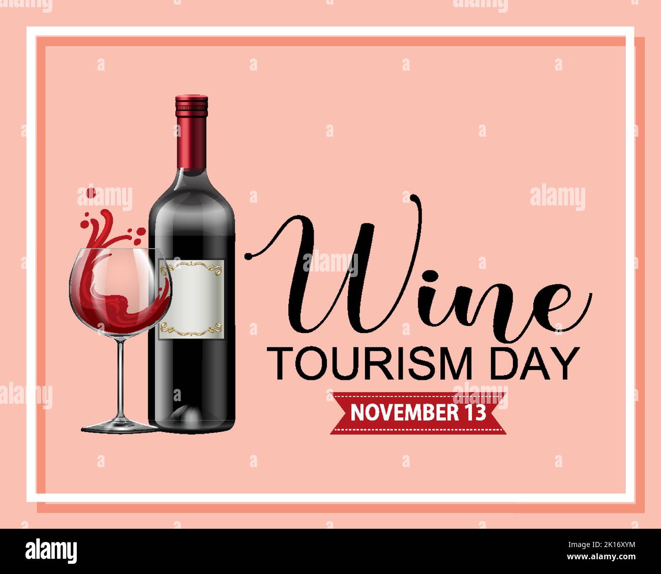 Wine Tourism Day Font Logo Design illustration Stock Vector Image & Art ...