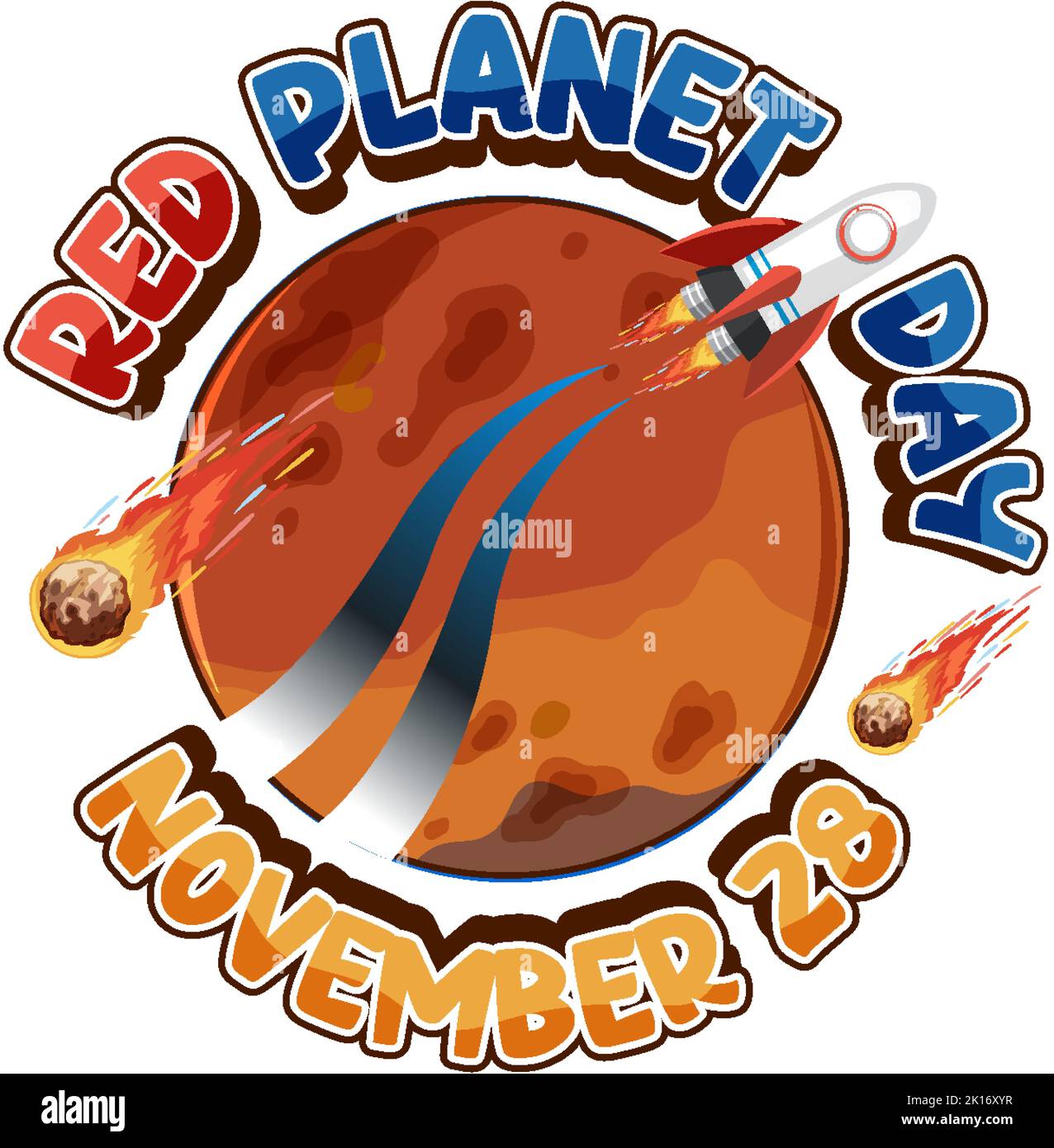 Red Planet Day Banner Design illustration Stock Vector Image & Art - Alamy