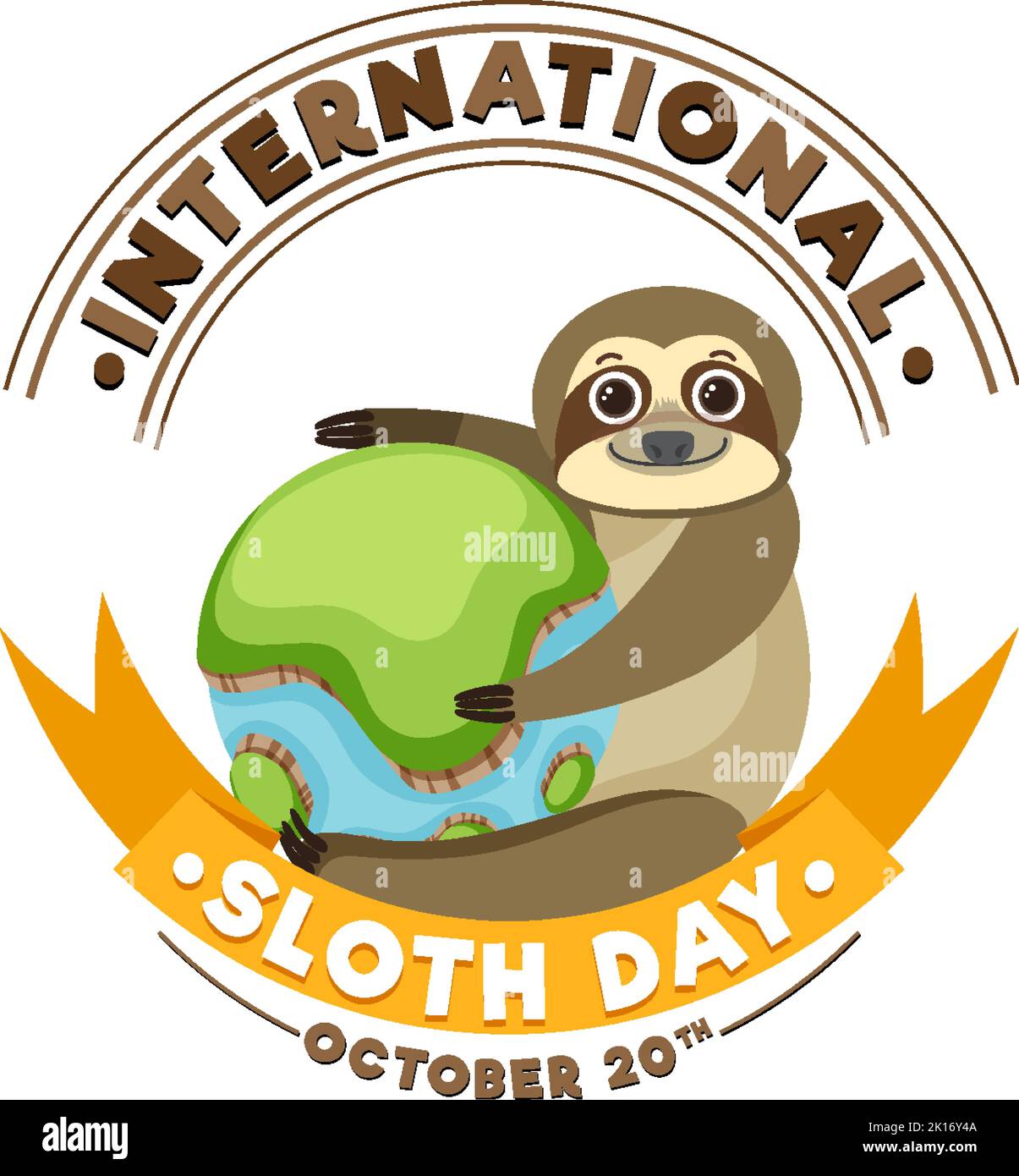 International sloth day banner concept vector illustration Stock Vector ...