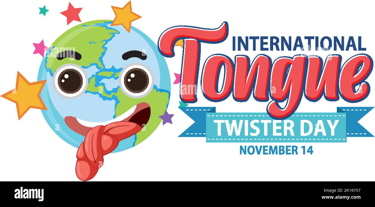 International Tongue Twister Day Banner Design illustration Stock ...