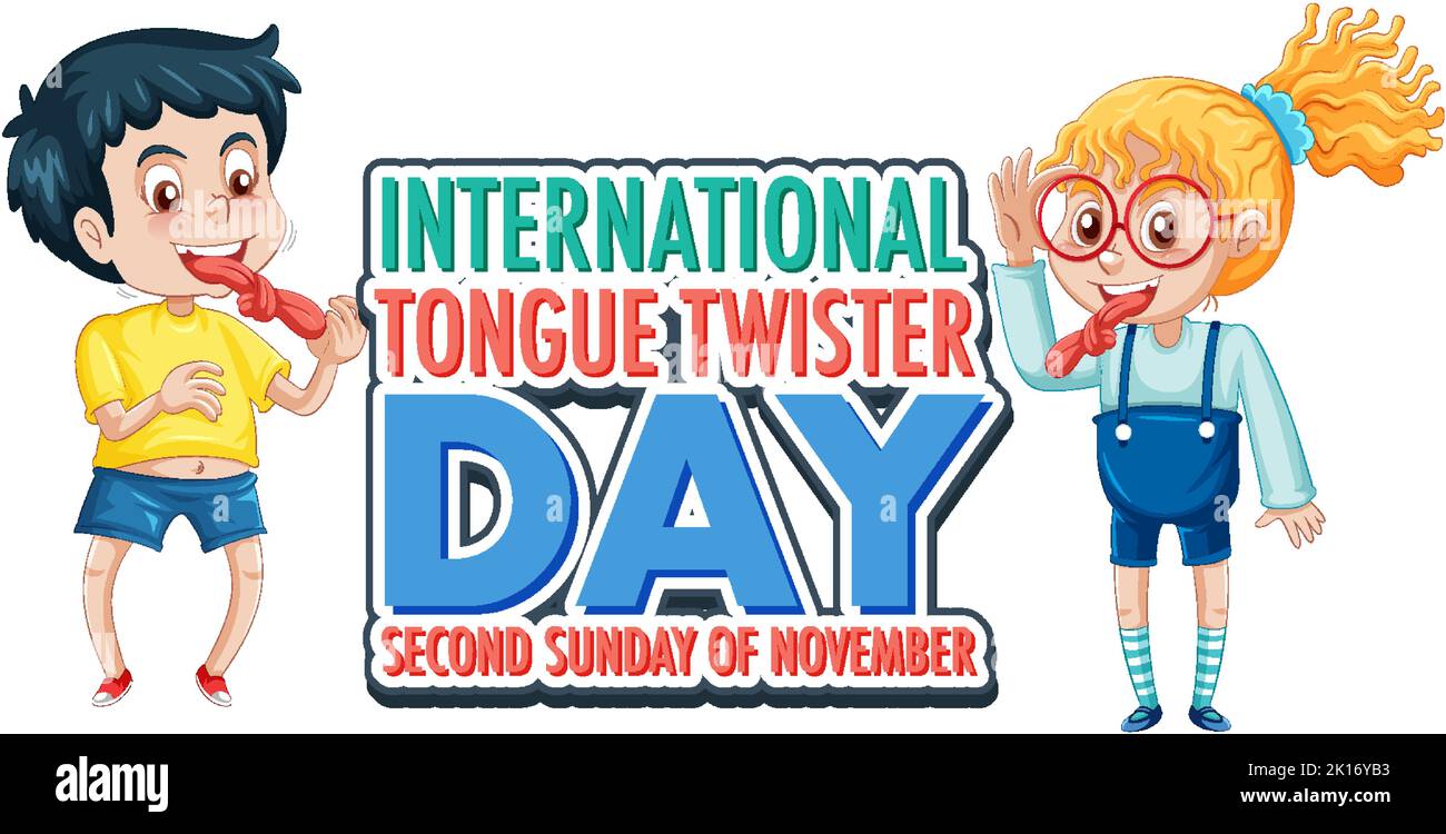 International Tongue Twister Day Banner Design illustration Stock ...
