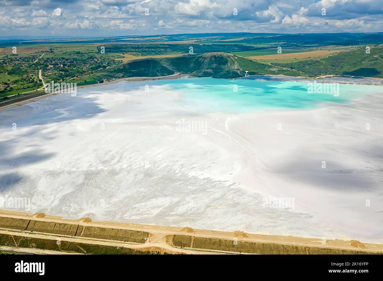 Aerial view of a factory garbage dump. Waste Disposal Facility Stock ...