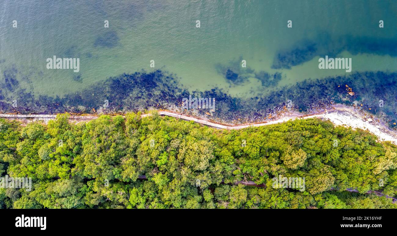 Aerial drone scenery tranquil seashore hi-res stock photography and ...