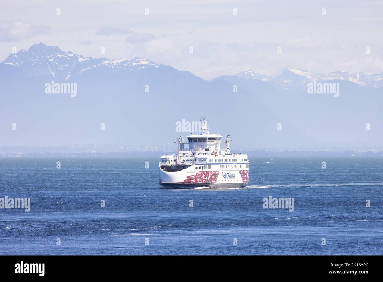 BC Ferries Passing By the Strait of Georgia on the West Coast of ...