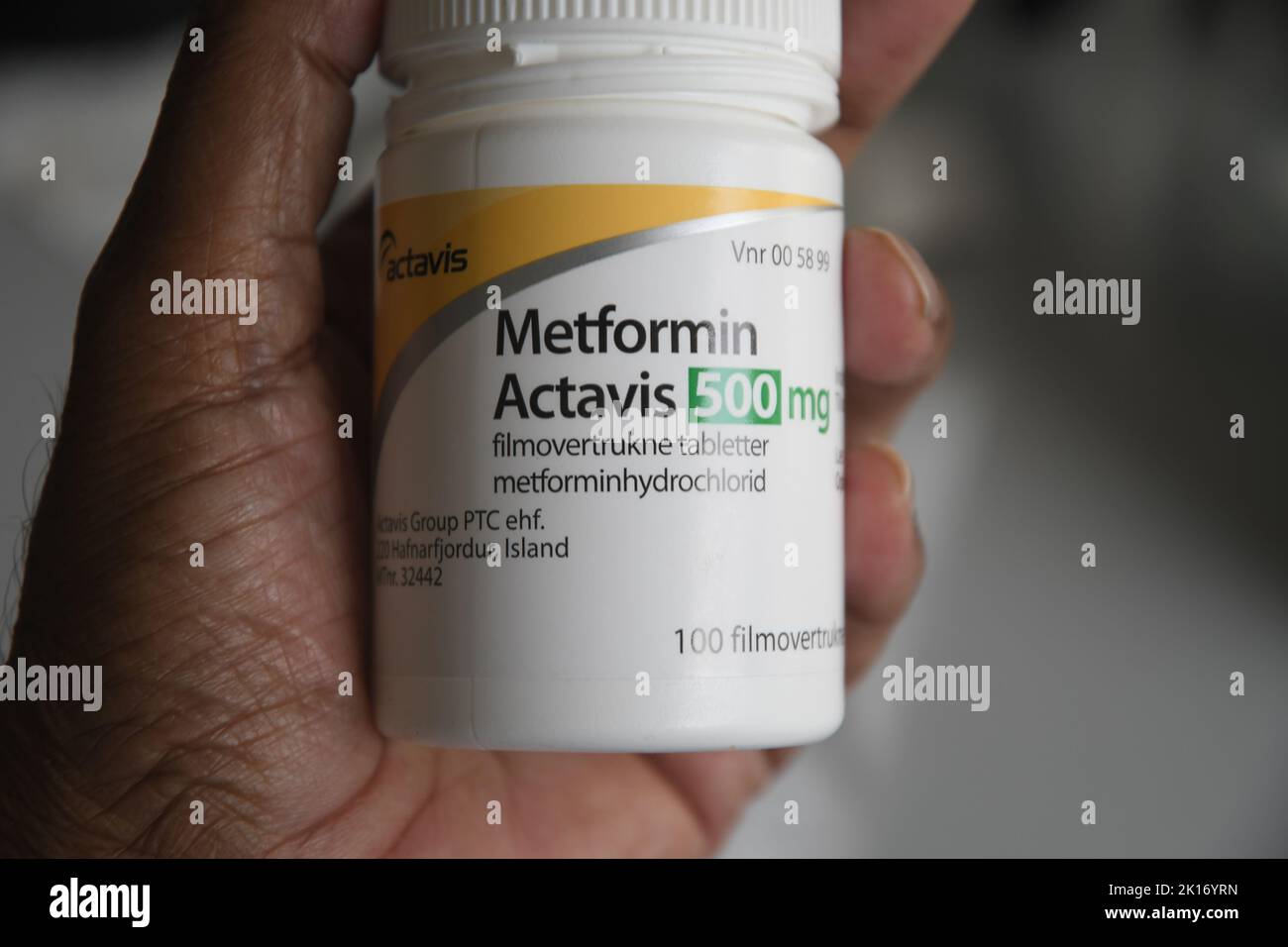 Kastrup/Copenahgen /Denmark/16 Septemeber2022/ Metformin actavis 500 mg ...