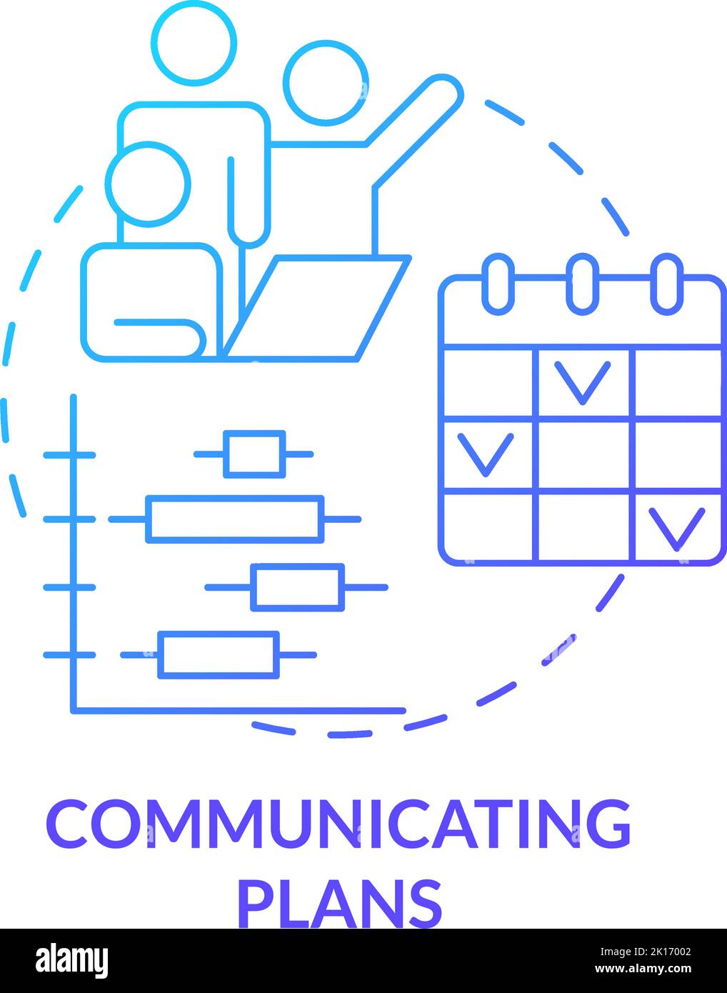 Communicating plans blue gradient concept icon Stock Vector Image & Art - Alamy