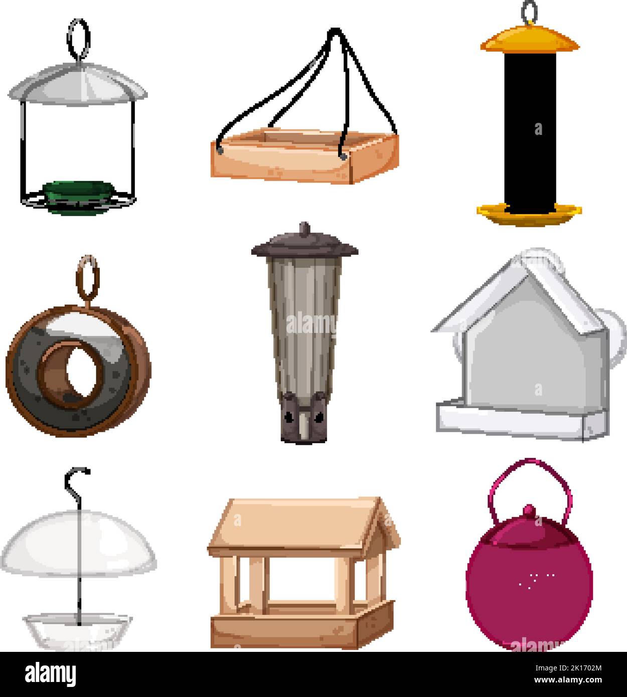 feeder bird set cartoon vector illustration Stock Vector Image & Art ...