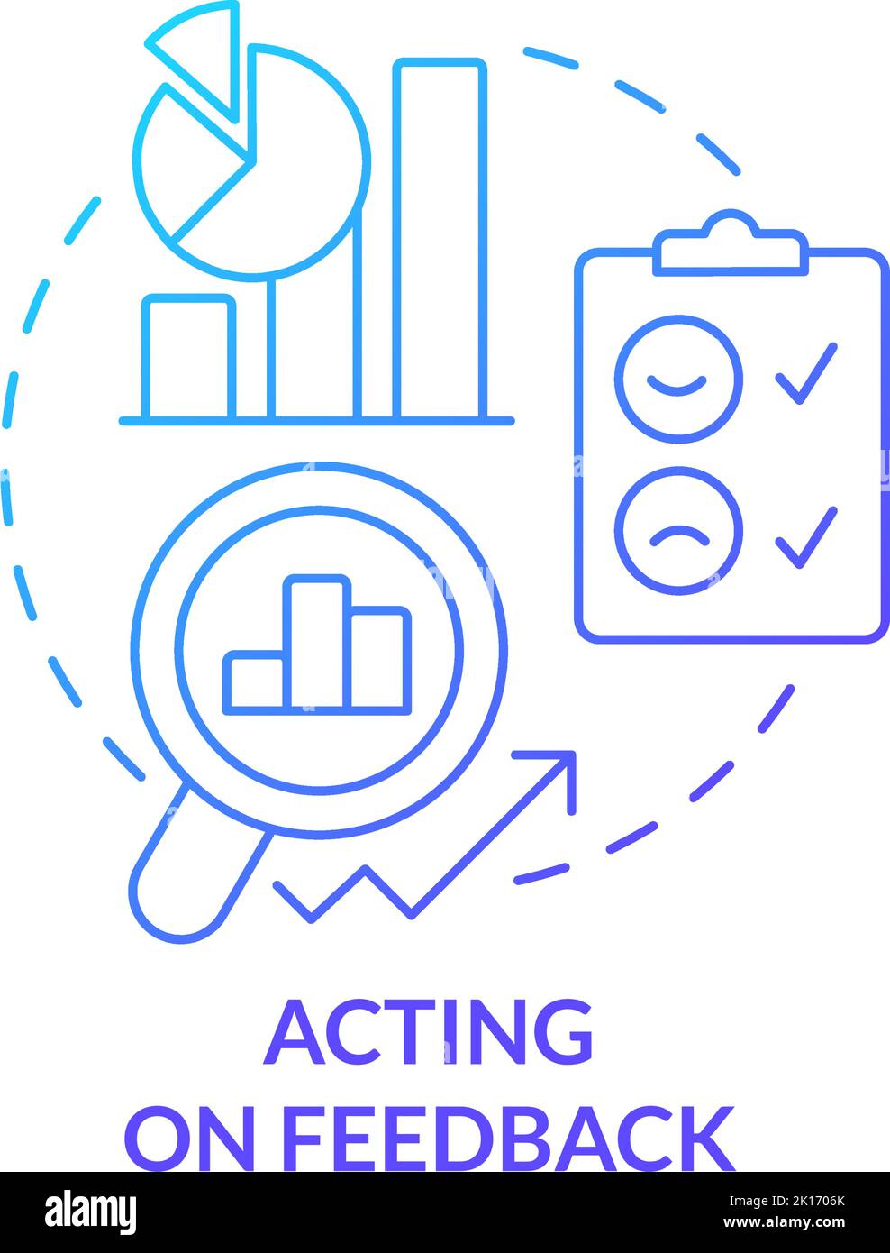Acting on feedback blue gradient concept icon Stock Vector Image & Art ...
