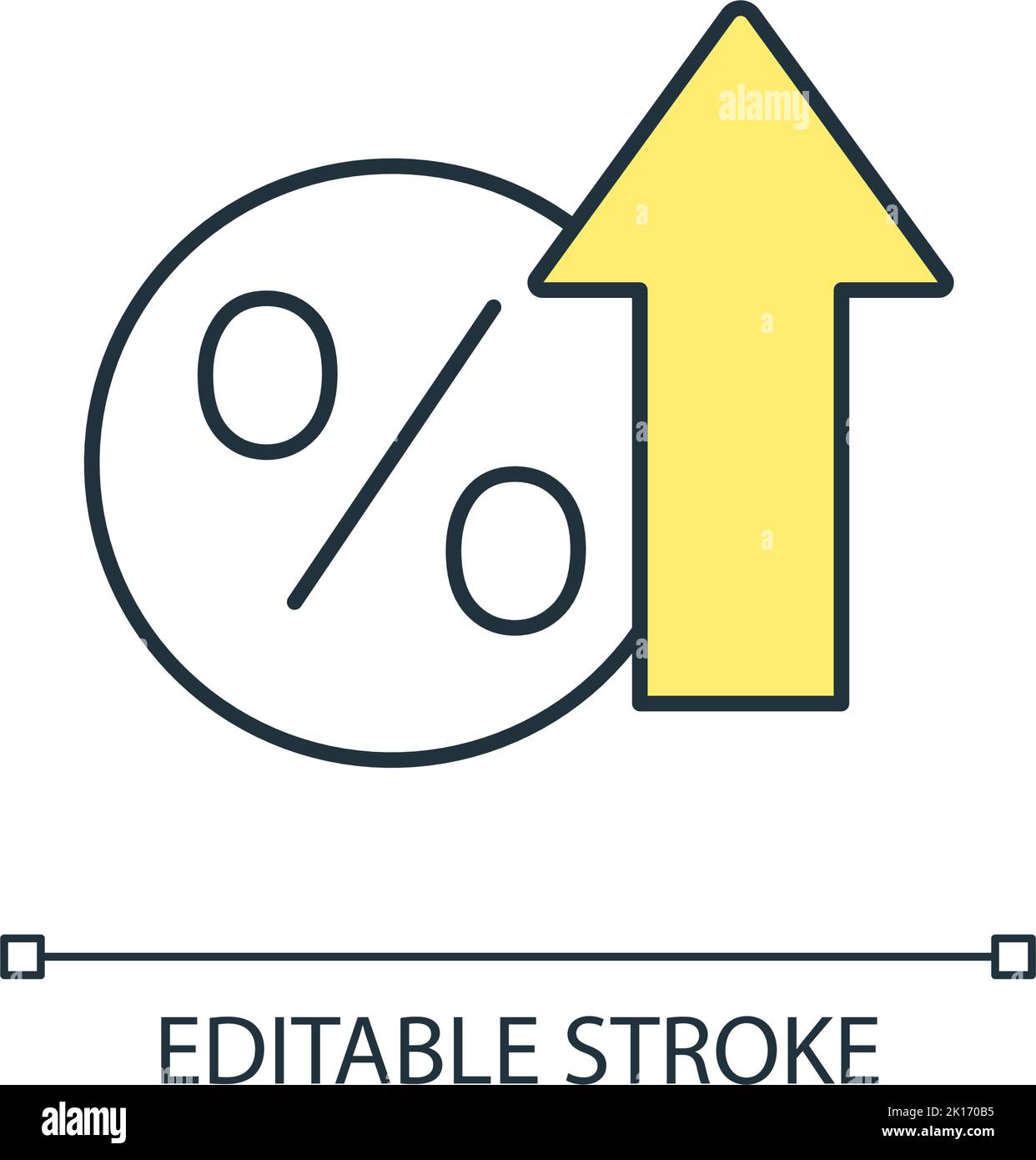 Growing percentage rate RGB color icon Stock Vector Image & Art - Alamy