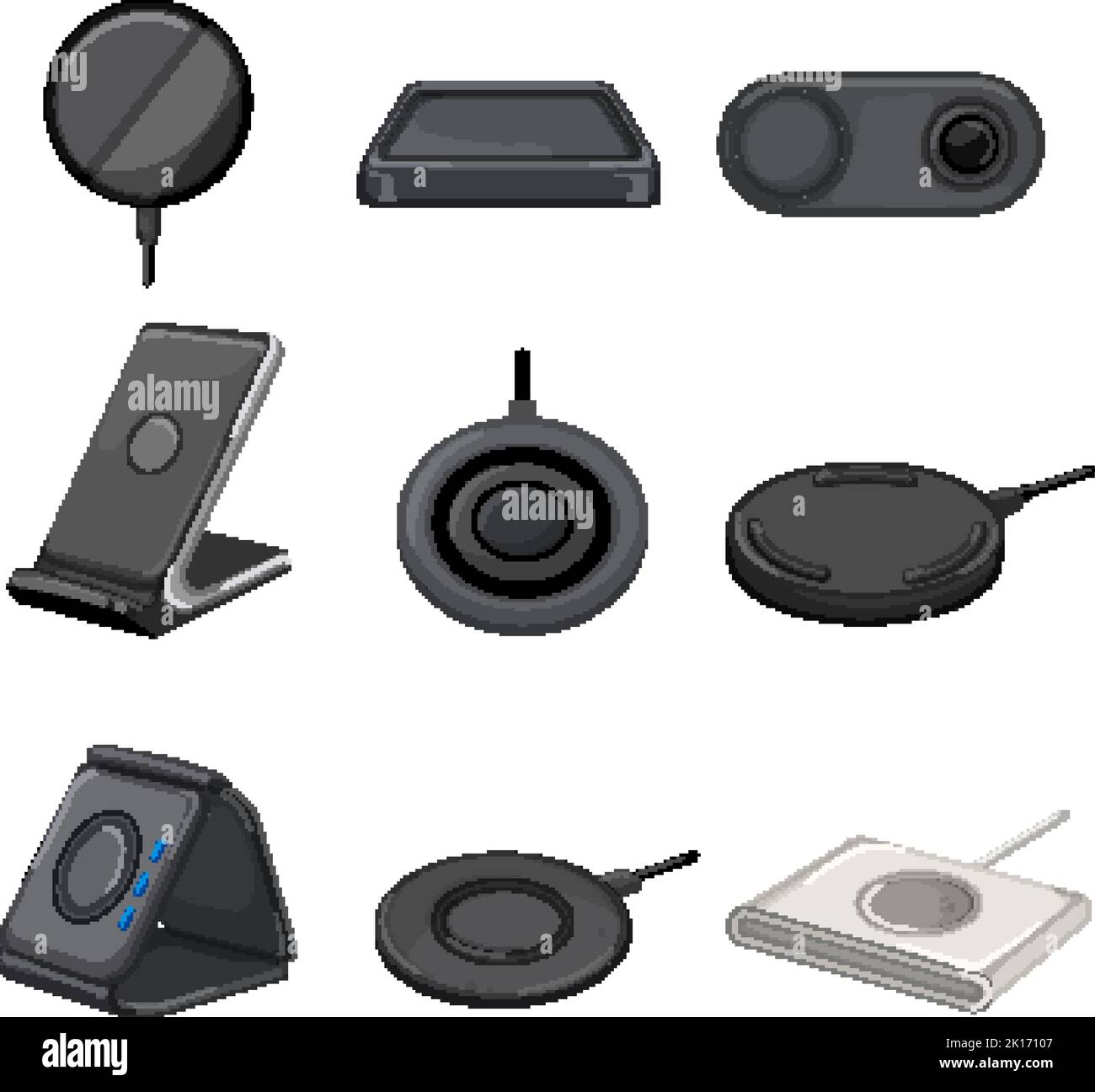 wireless charger set cartoon vector illustration Stock Vector Image ...