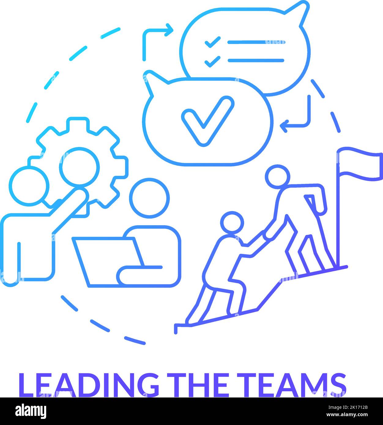 Leading teams blue gradient concept icon Stock Vector Image & Art - Alamy