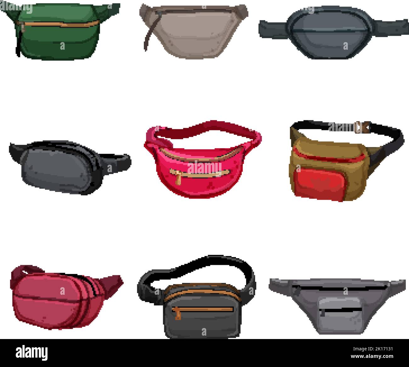 waist bag set cartoon vector illustration Stock Vector Image & Art - Alamy