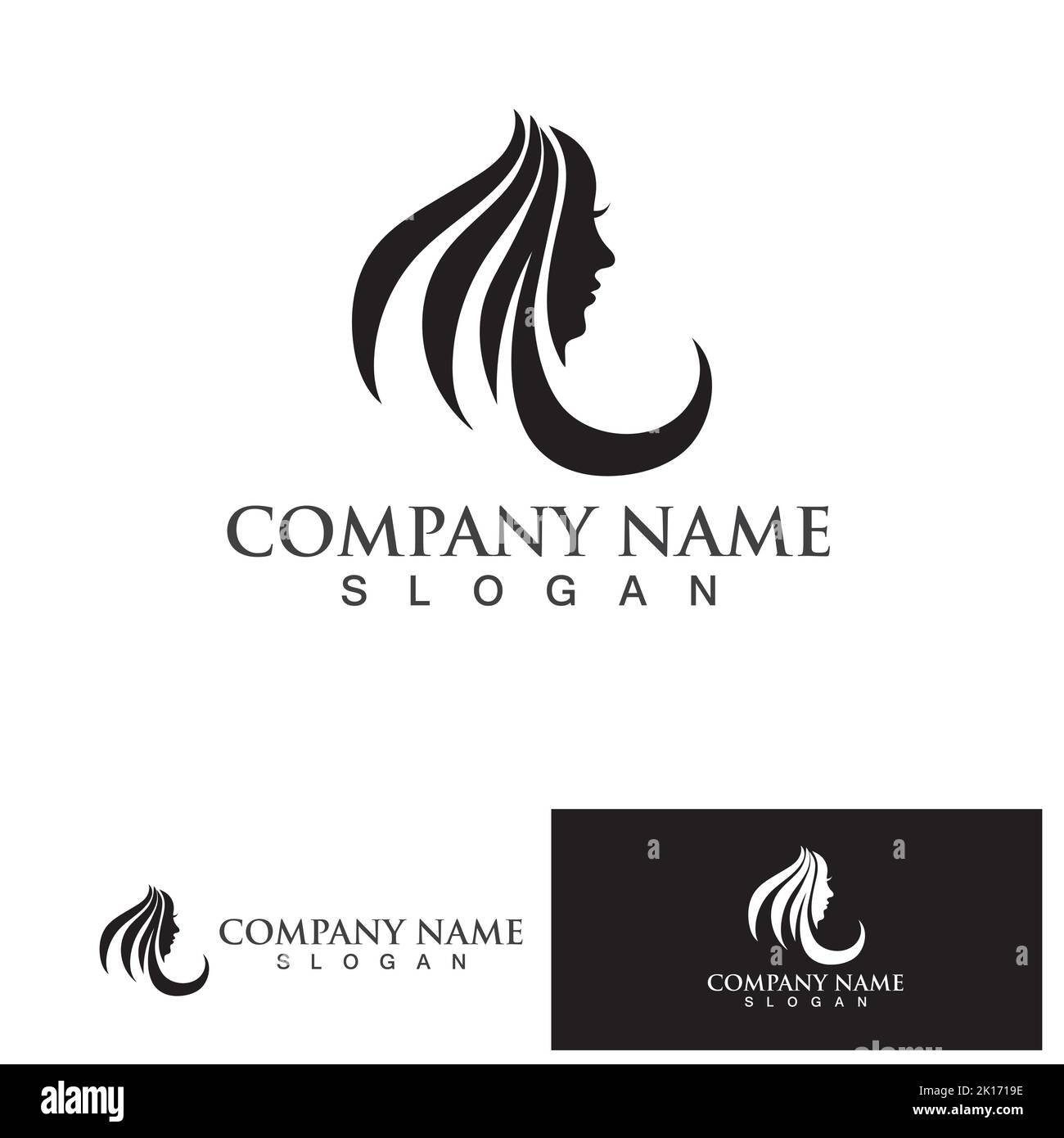 Woman face and hair saloon logo silhouette Stock Vector Image & Art - Alamy