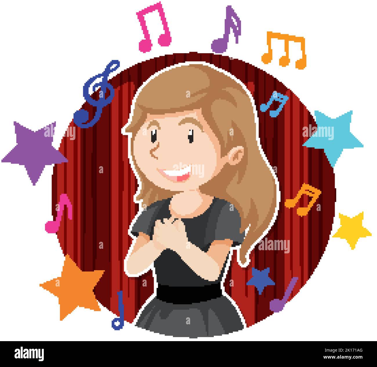 Female singer cartoon character illustration Stock Vector Image & Art ...