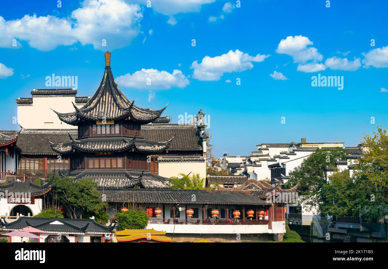 Scenery of Confucius Temple Scenic Area on Qinhuai River, Nanjing ...