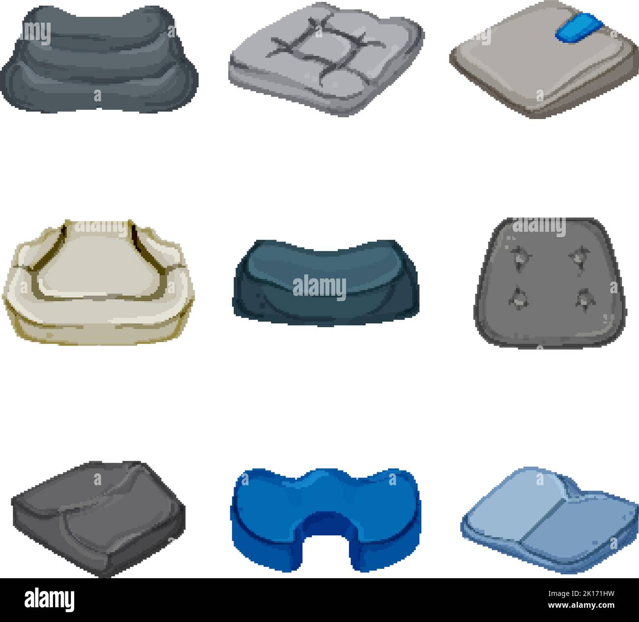 seat cushion set cartoon vector illustration Stock Vector Image & Art ...