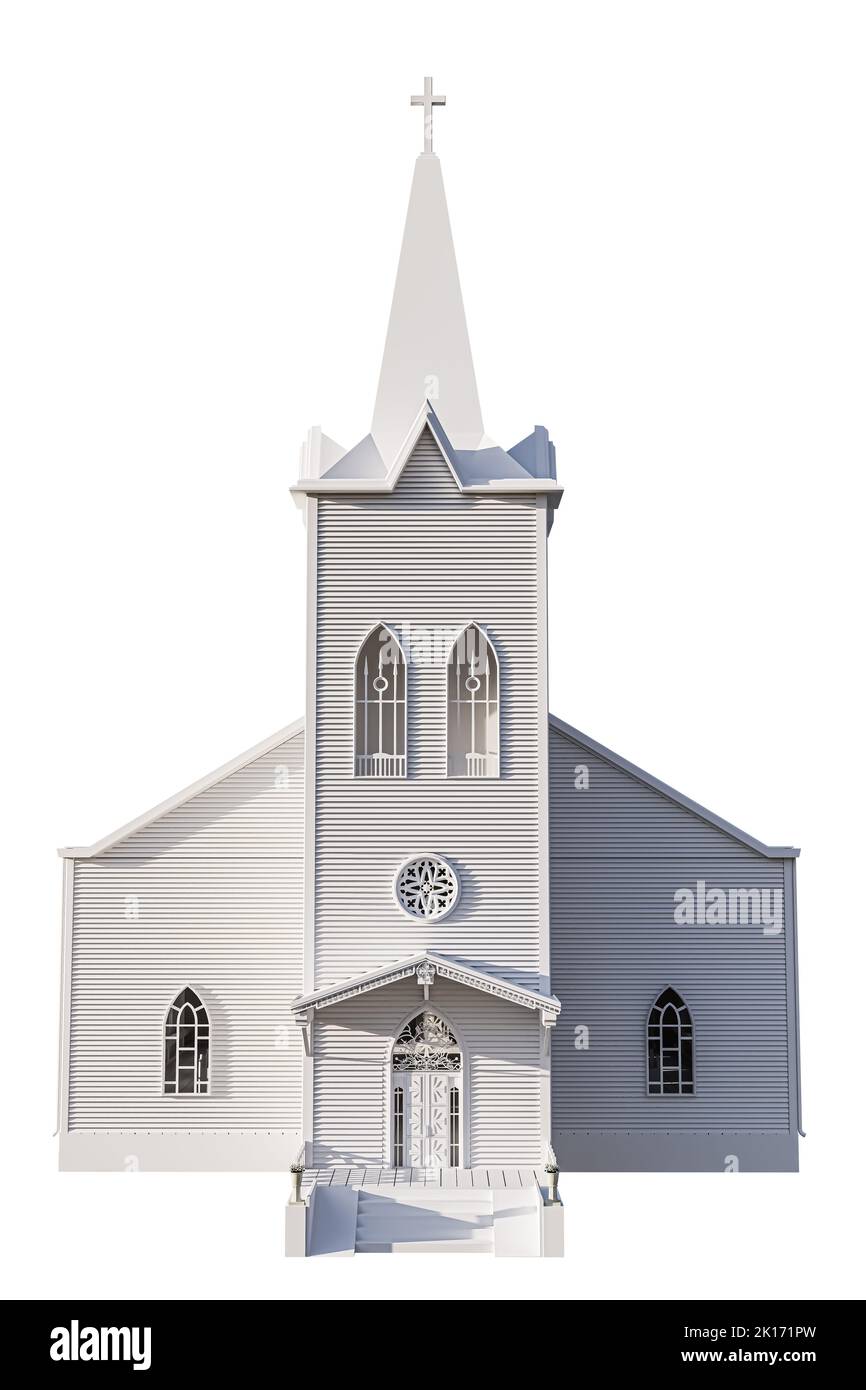 presbyterian church isolated on white background 3d illustration Stock ...