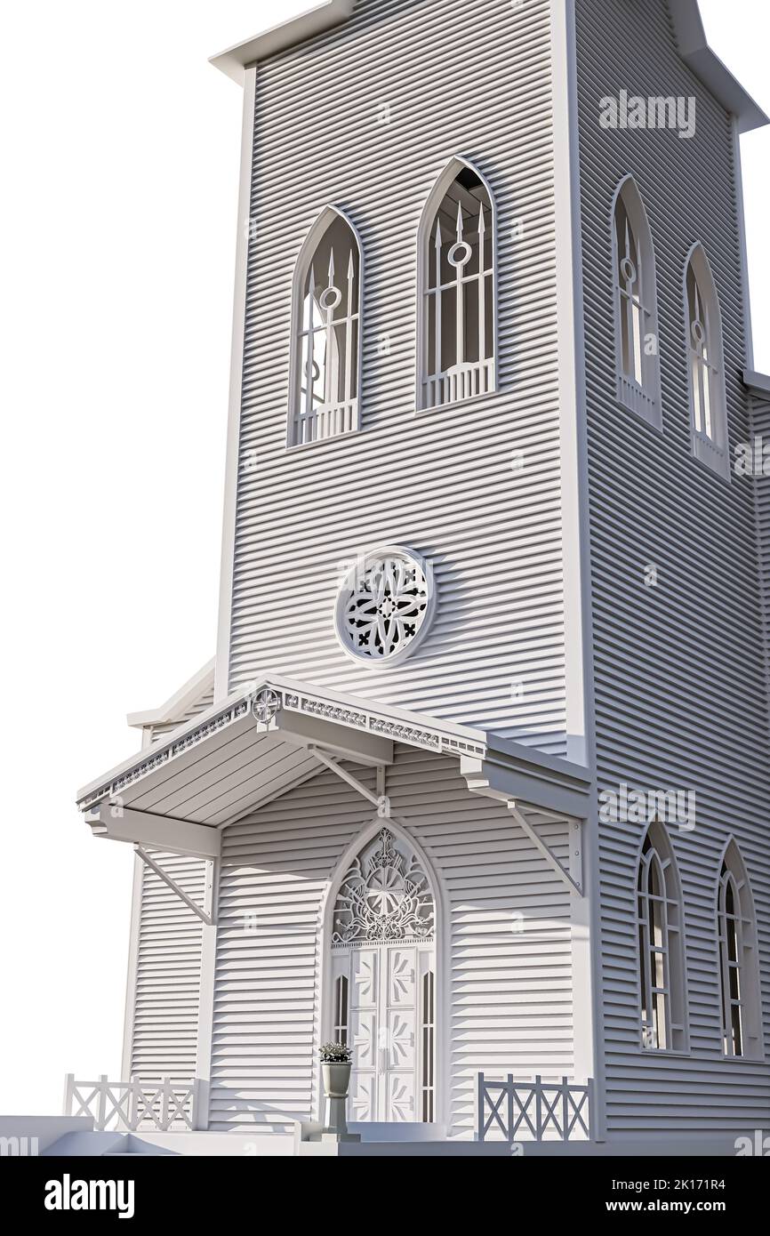 presbyterian church isolated on white background 3d illustration Stock ...