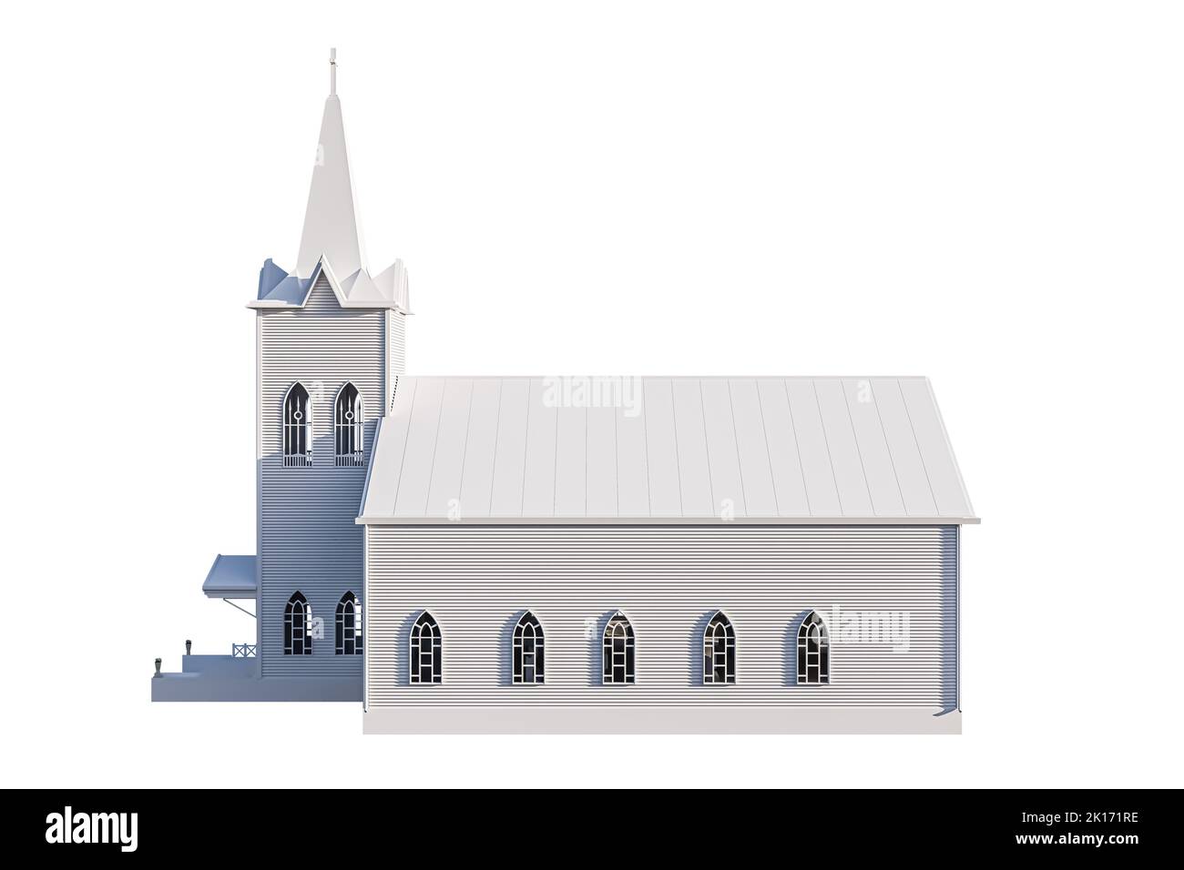presbyterian church isolated on white background 3d illustration Stock ...