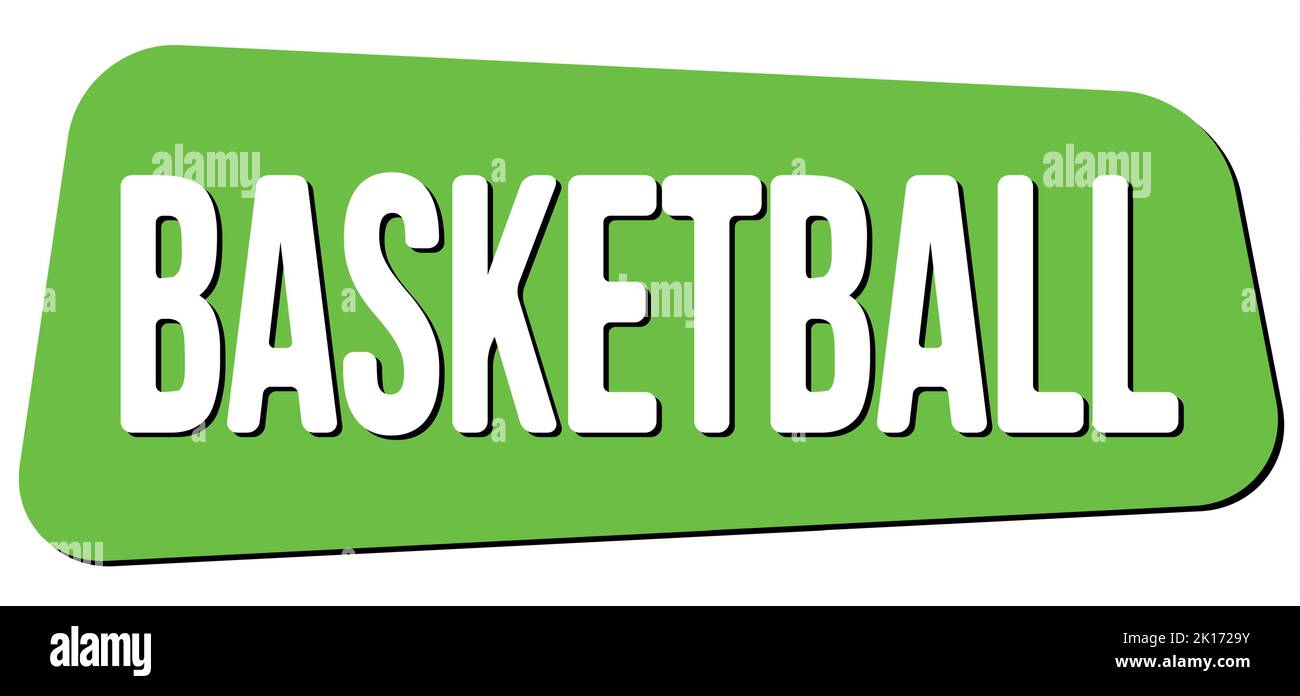 BASKETBALL text written on green trapeze stamp sign Stock Photo - Alamy